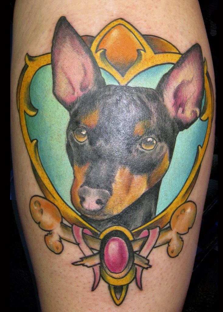 Tattoo retrato perro neo-tradicional - Real Fami Tattoo